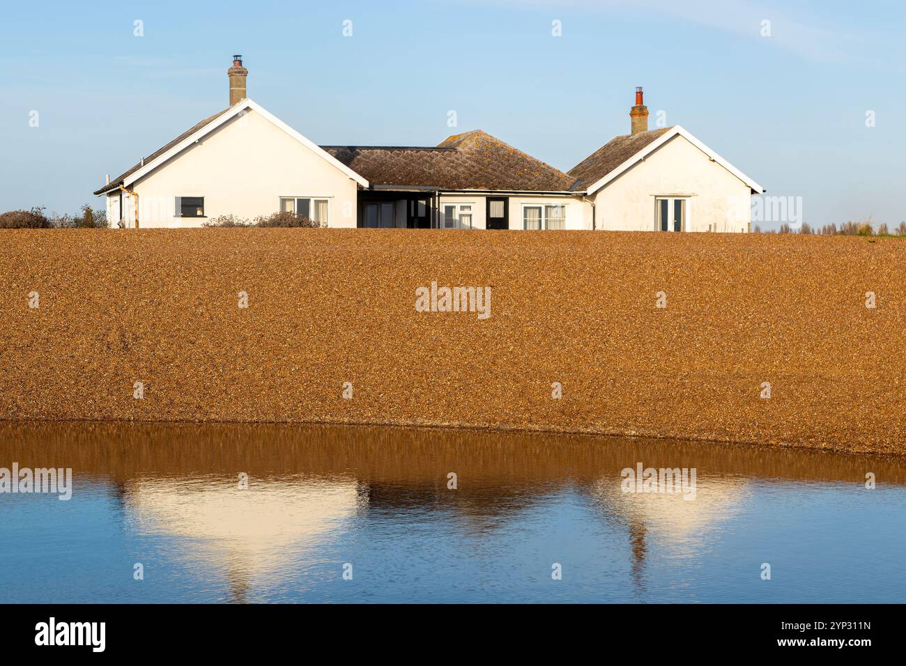 The Beacons bungalow house on beach at Shingle Street, Hollesley Bay ...
