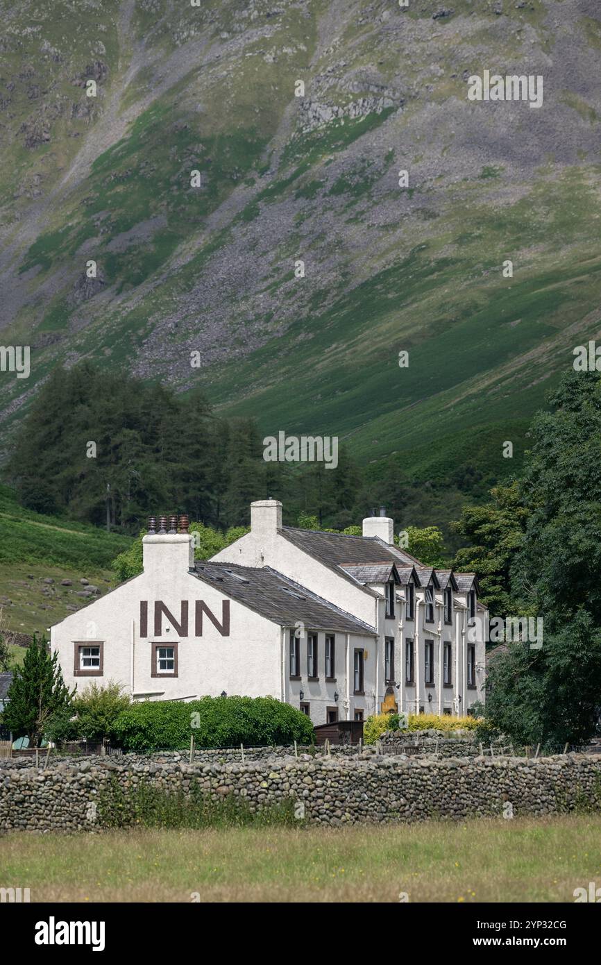 The Wasdale Head Inn, nestled under the Lake District mountains above ...