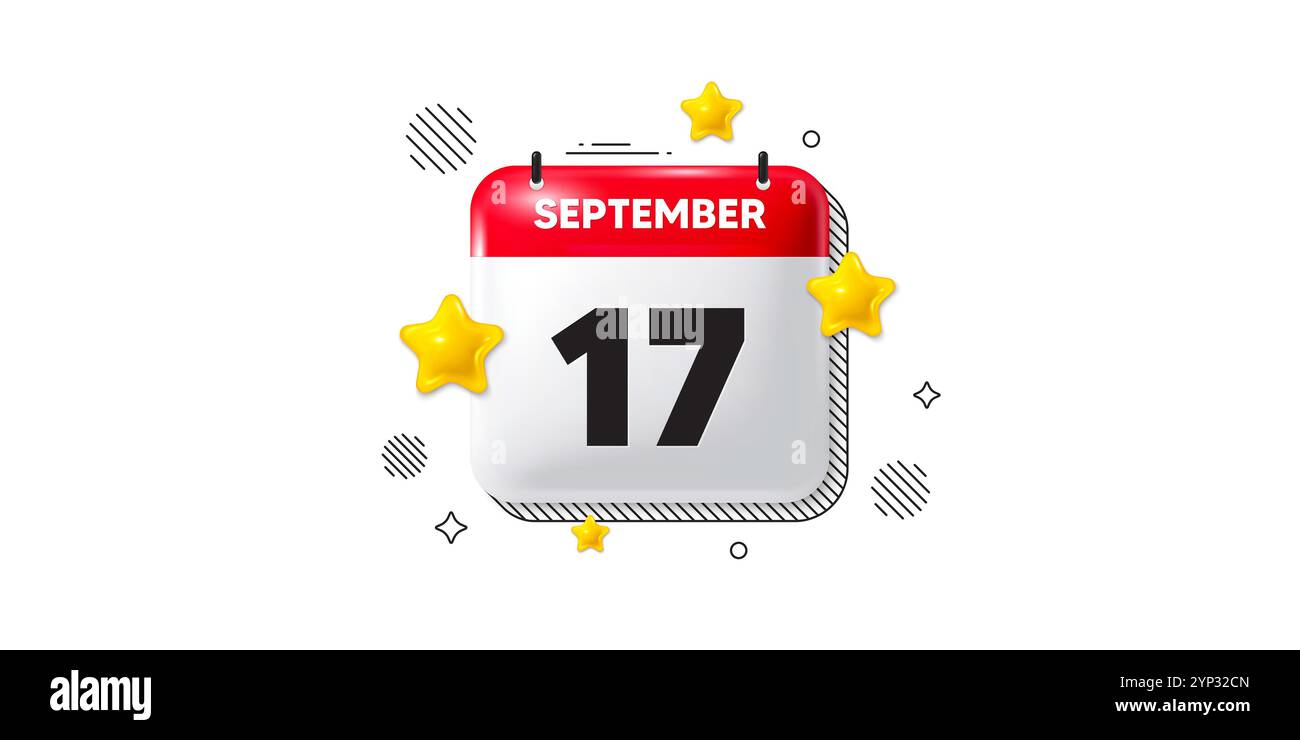 17th day of the month icon. Event schedule date. Calendar date of ...