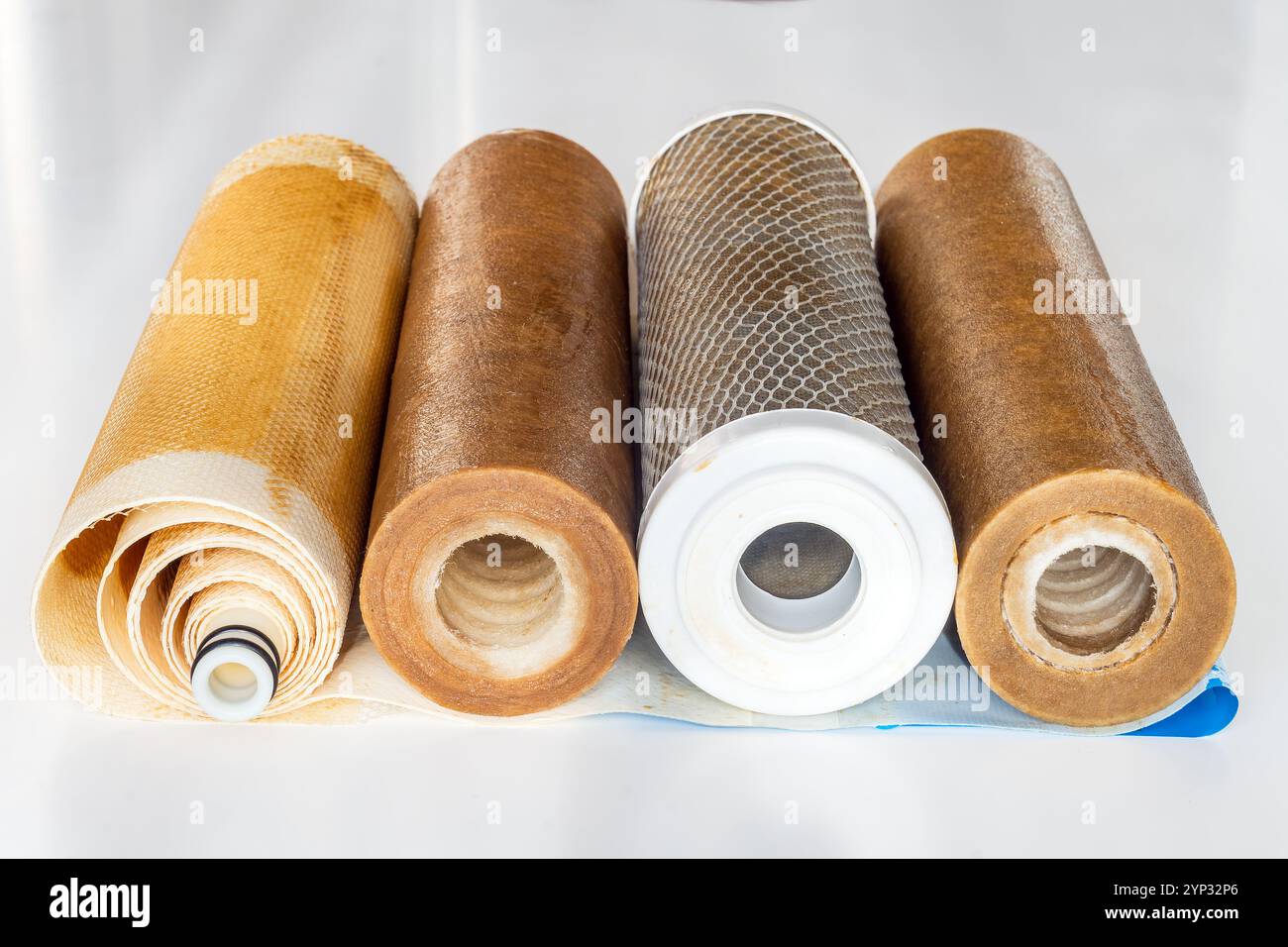 Used membrane and pre-filters for reverse osmosis system Stock Photo ...