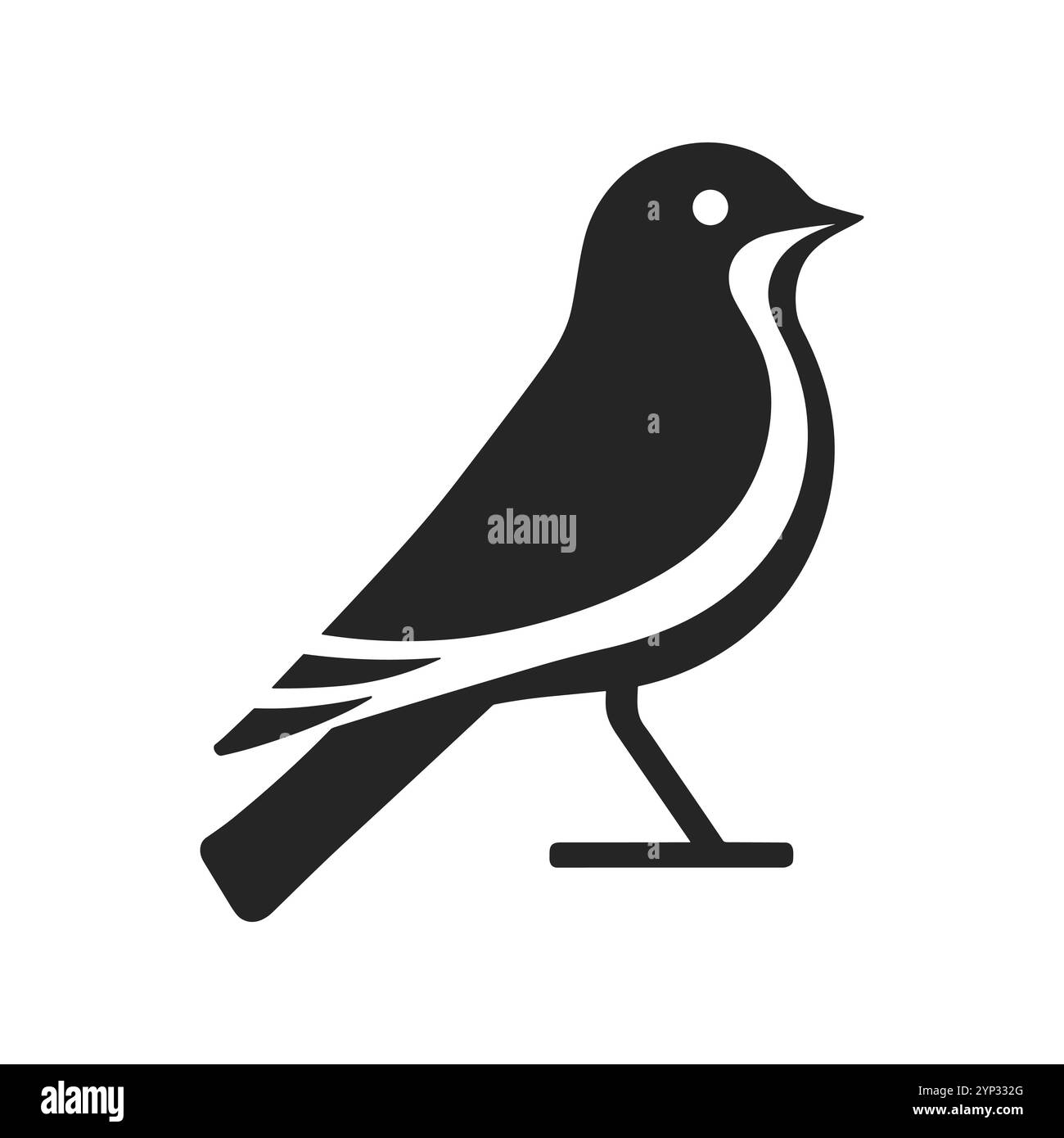 Simple bird icon. Abstract black birds silhouette isolated on white ...