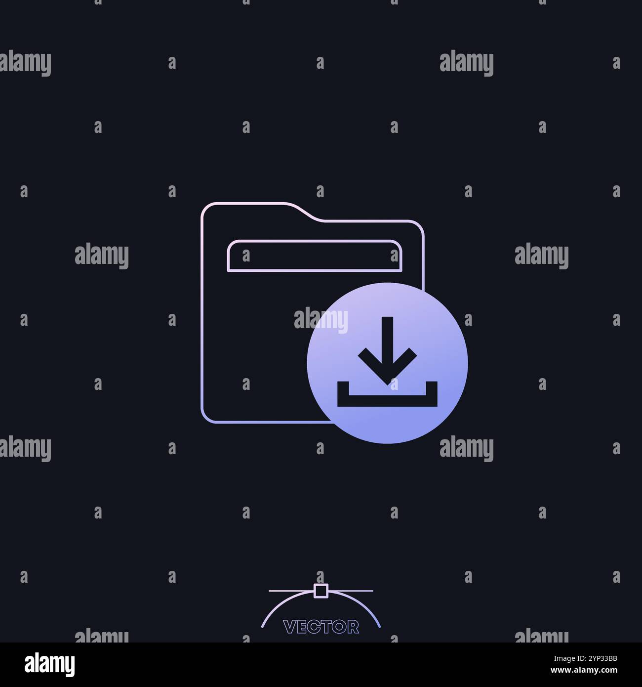 Download folder icon with gradient Stock Vector Image & Art - Alamy