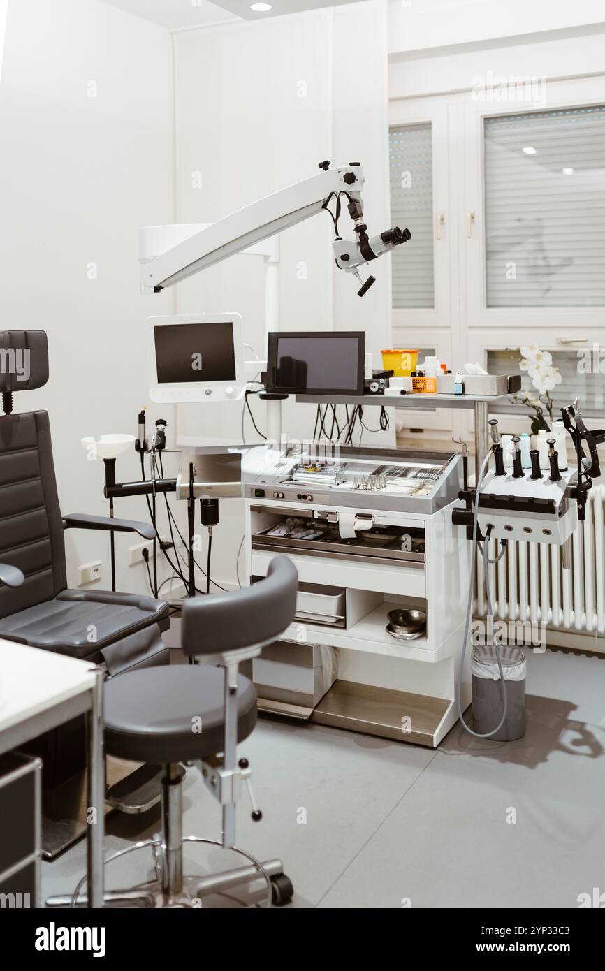 Interior of examination room with modern medical equipment at hospital ...