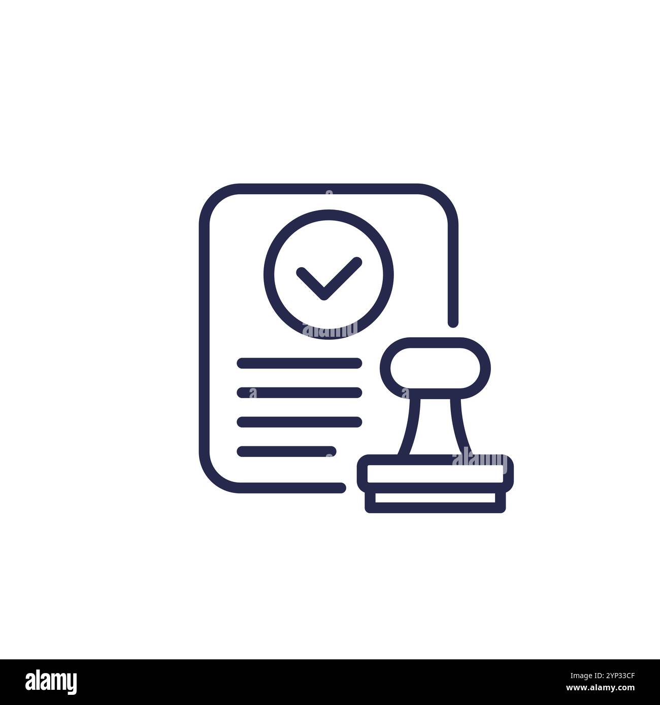 approved document line icon with a stamp Stock Vector Image & Art - Alamy