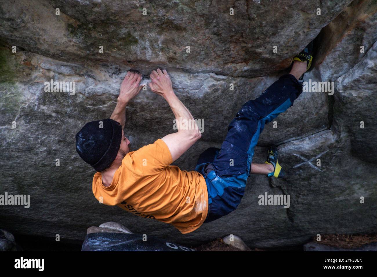 Michael Bunel/Le Pictorium - BLOCK CLIMBING IN FONTAINEBLEAU FOREST ...
