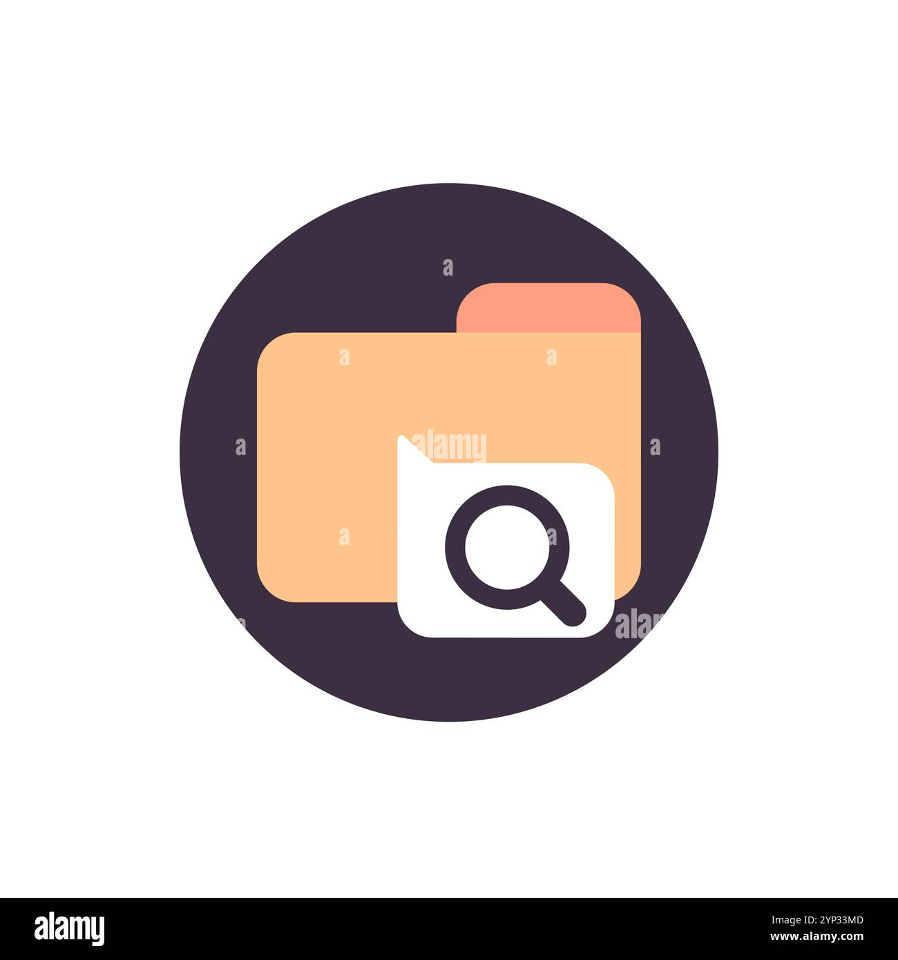 folder search icon, vector flat design Stock Vector Image & Art - Alamy