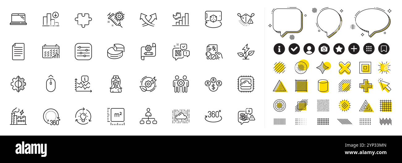 Set of Nurse, Medical mask and Stress line icons for web app. Pictogram ...