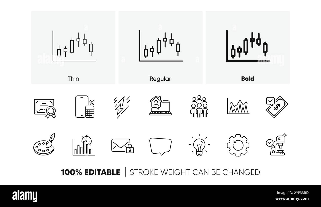 Palette, Recovery gear and Accepted payment line icons. For web app, printing. Line icons ...