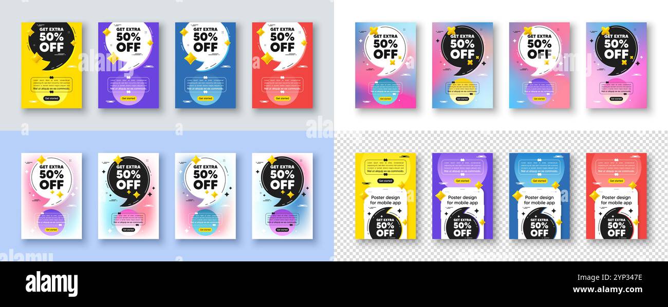 Get Extra 50 percent off Sale. Discount offer sign. Poster templates ...