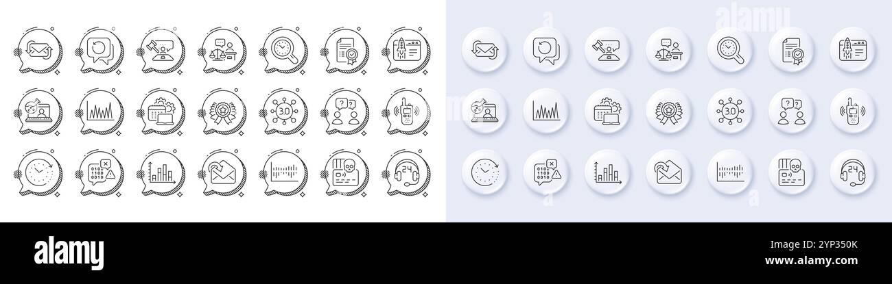 Teamwork questions, Web3 and Column diagram line icons. For web app, printing. Line icons ...