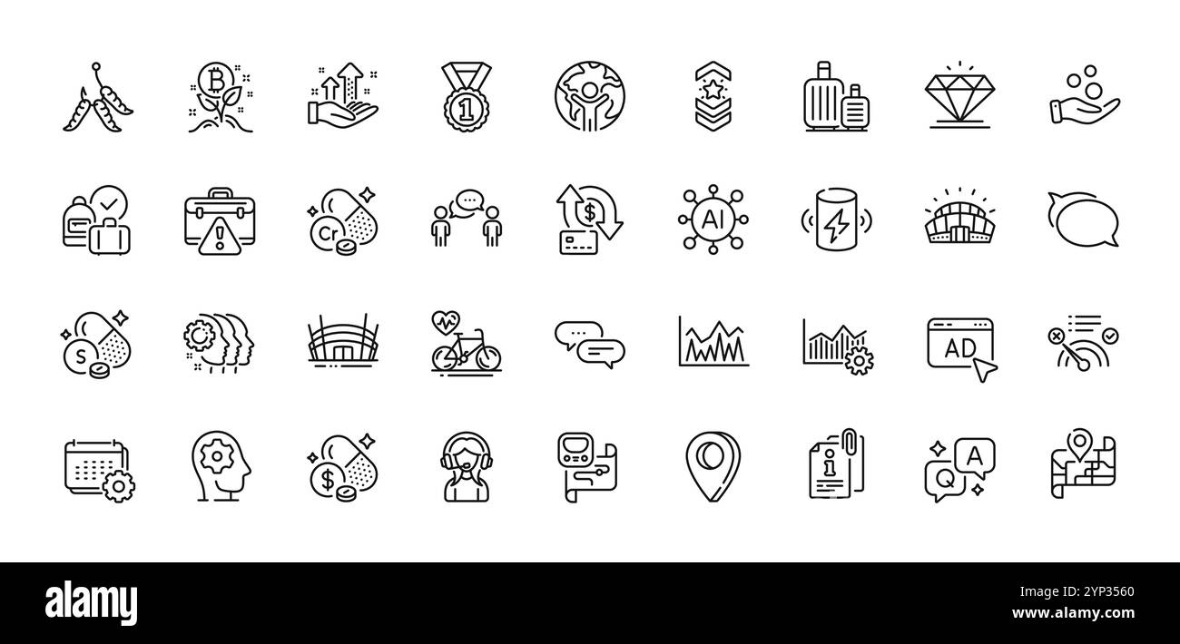 Attached info, Ad and Operational excellence line icons pack. For web ... Attached info, Ad and Operational excellence line icons pack. For web ...
