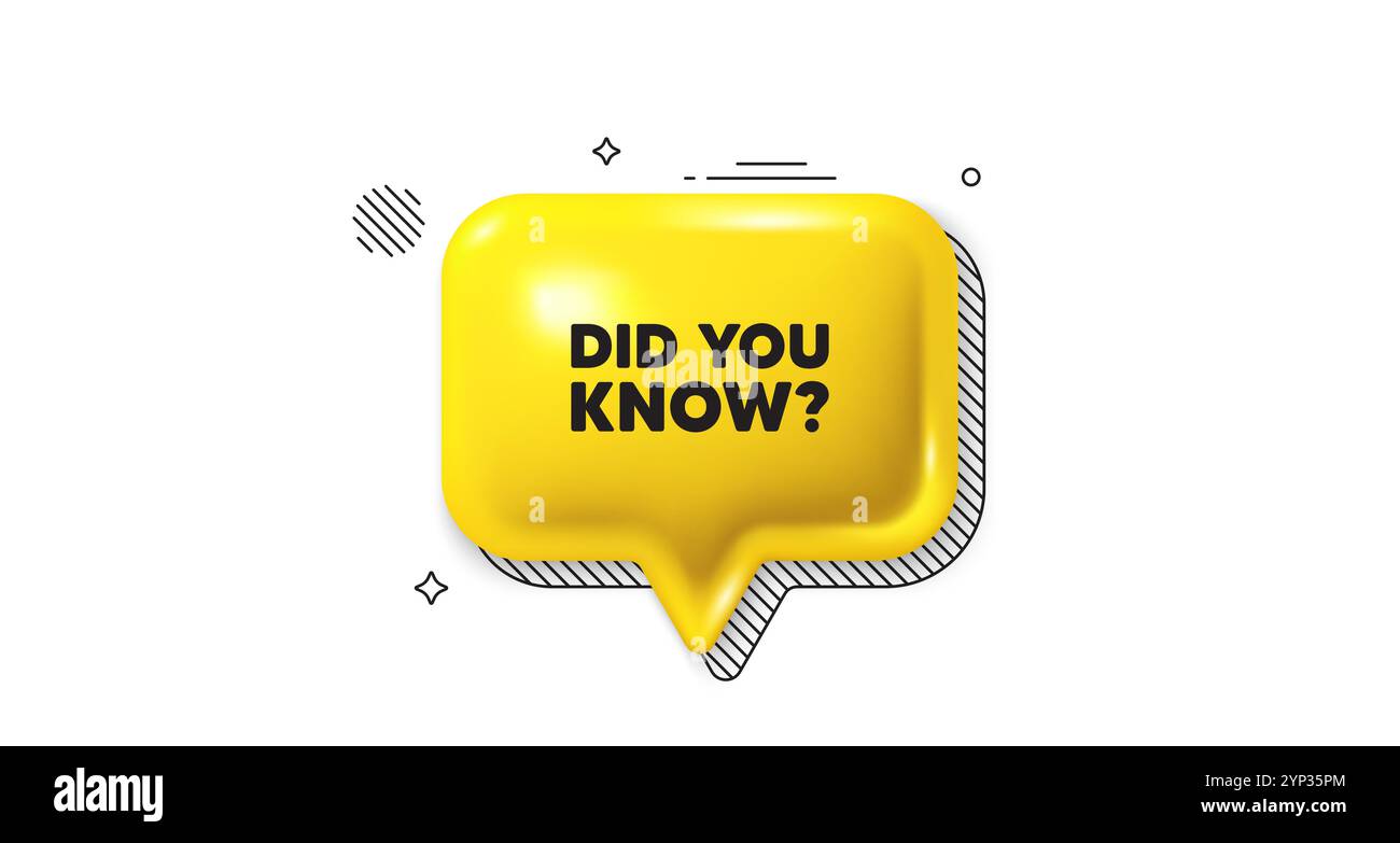 Did you know tag. Special offer question sign. 3d speech bubble icon ...