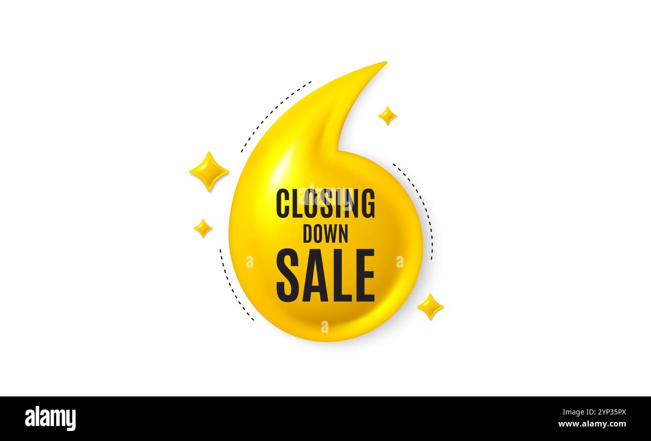 Closing down sale. Special offer price sign. Offer 3d quotation banner ...