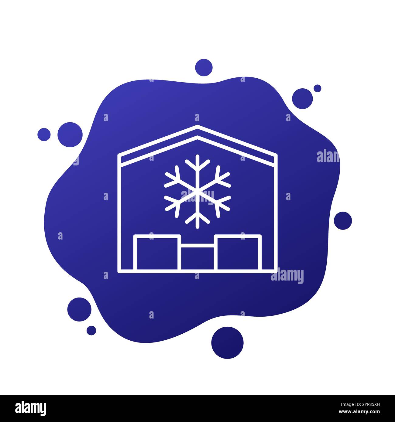 cold storage icon with a warehouse, line design Stock Vector Image ...