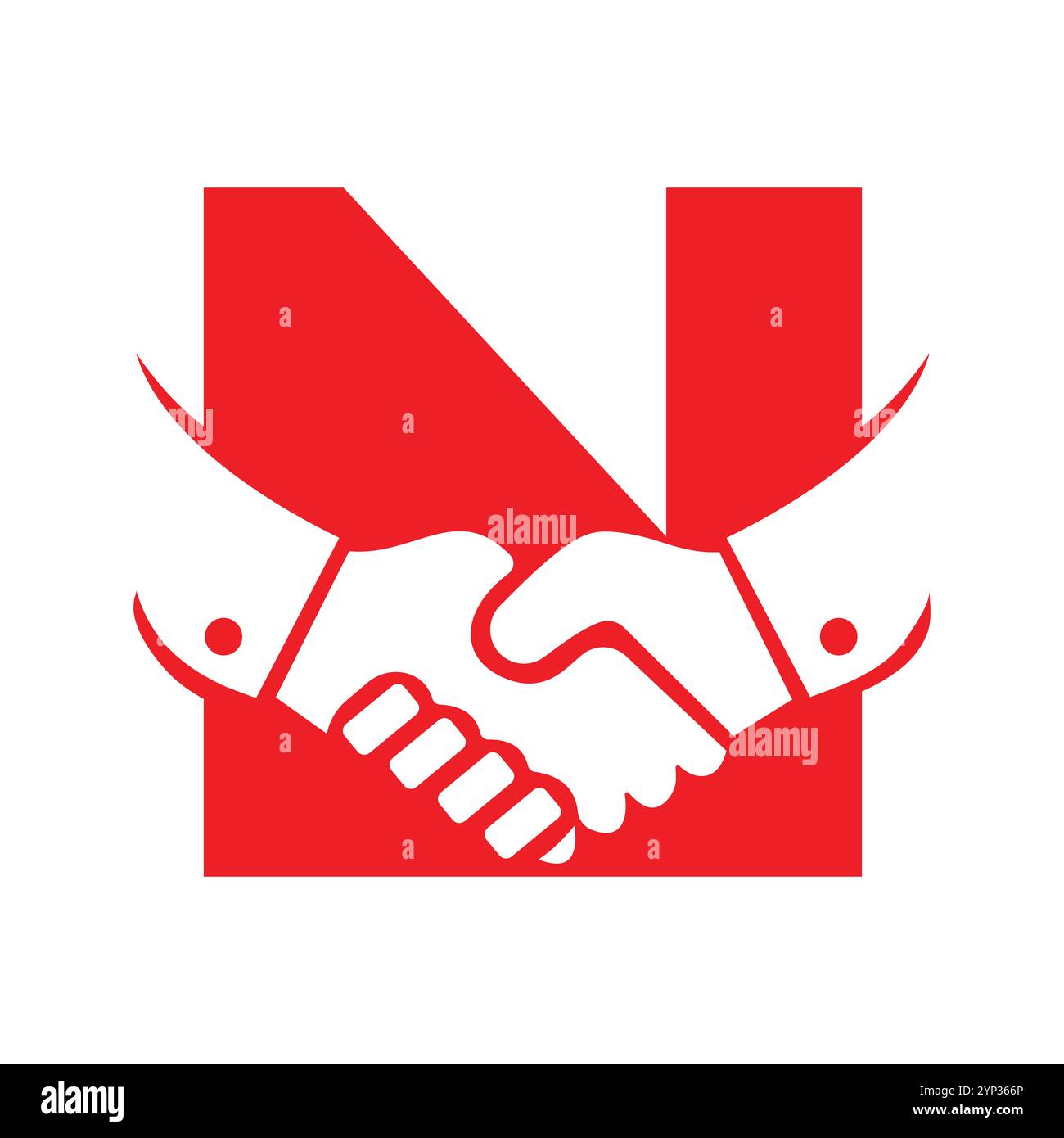 Initial Letter N Agreement Logo Concept With Handshake Icon Vector ...