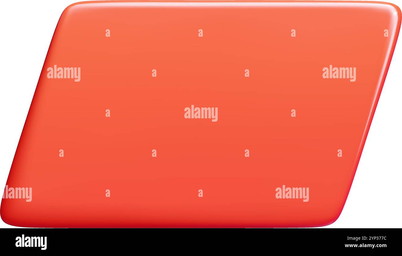 Red 3d vector parallelogram banner with clean minimalist space for text ...