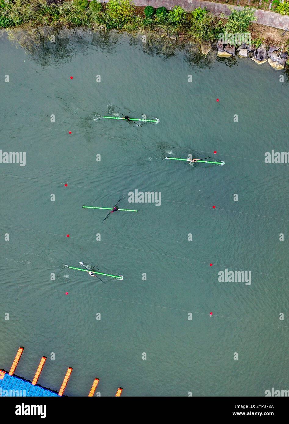 Aerial drone athletes people rowing hi-res stock photography and images ...