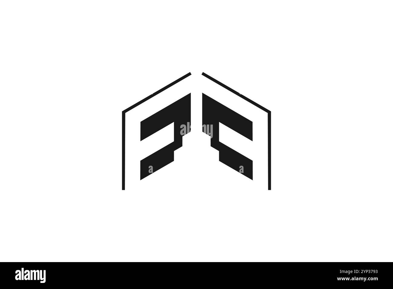 Creative Letter FF Negative space Logo design vector illustrator,or ...