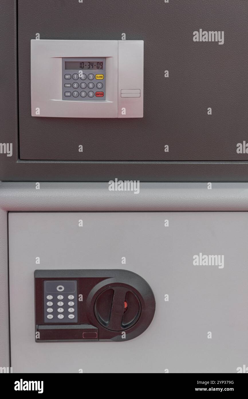 Two Safety Deposit Boxes With Electronic and Time Lock Keypad ...