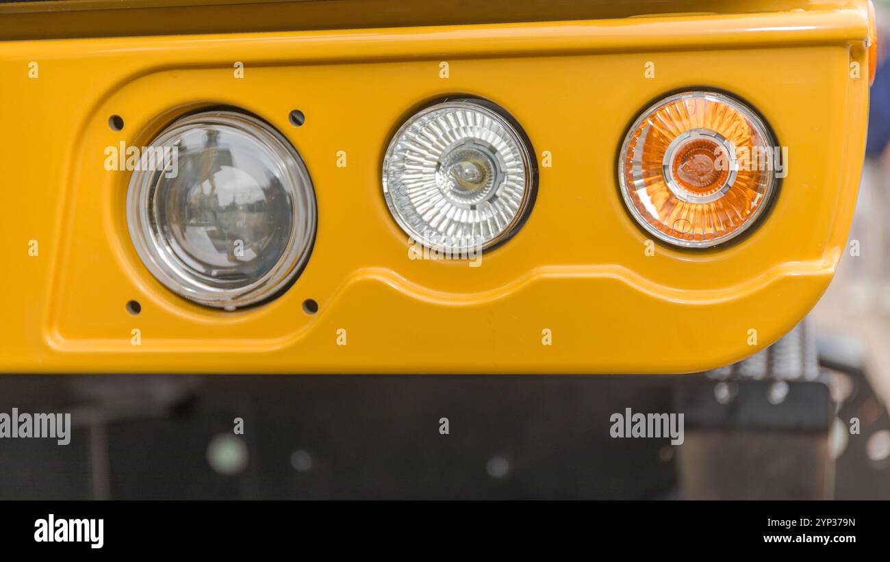 Headlight With Lens Turn Signal Front Lights at Yellow Construction ...