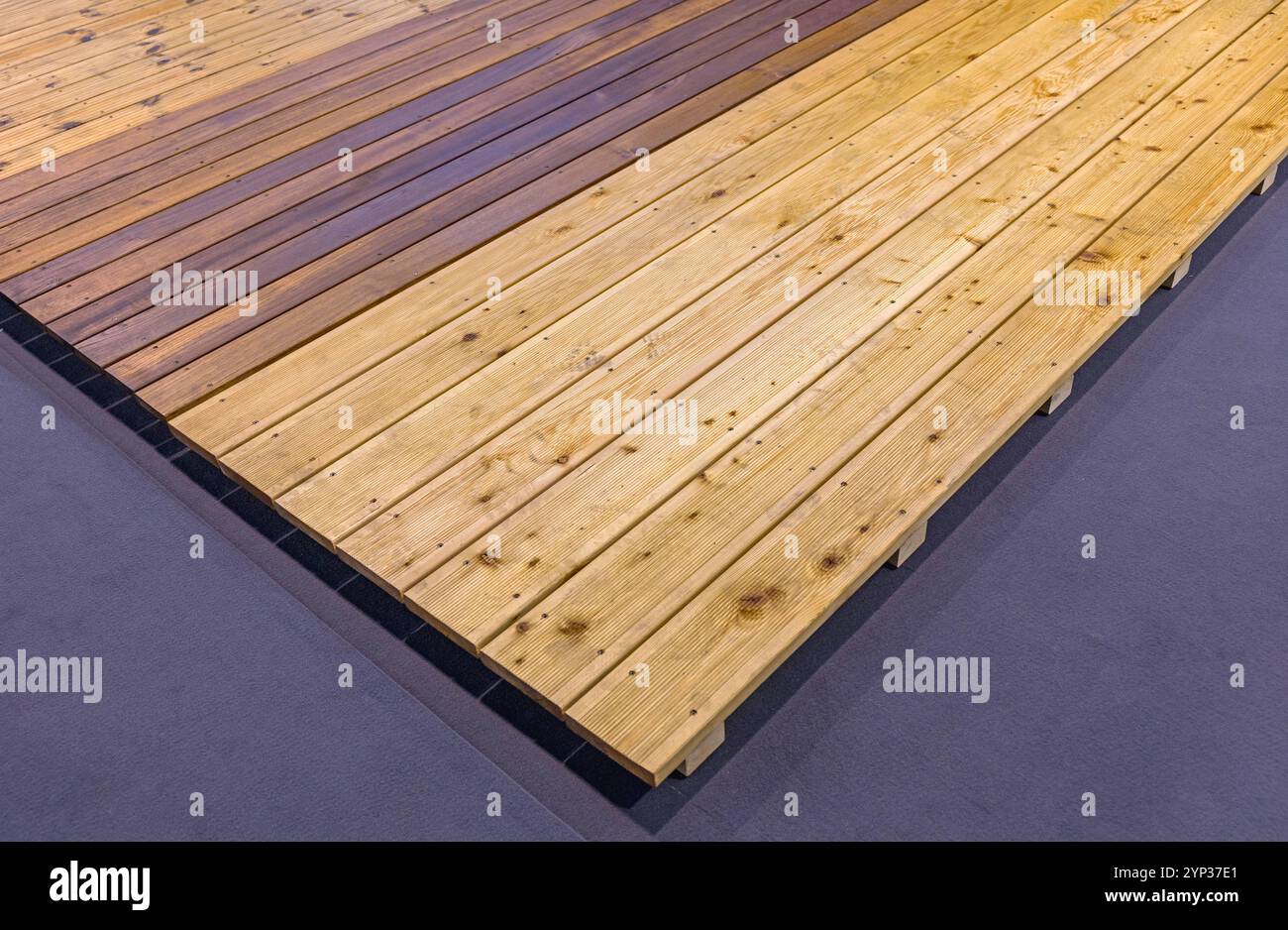 Brown Wooden Plank Boards House Terrace Decking Stock Photo - Alamy