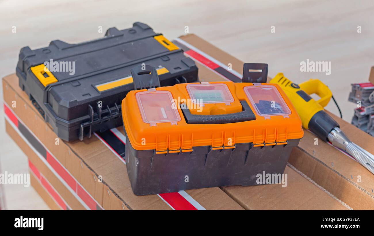 Construction tool boxes hi-res stock photography and images - Alamy
