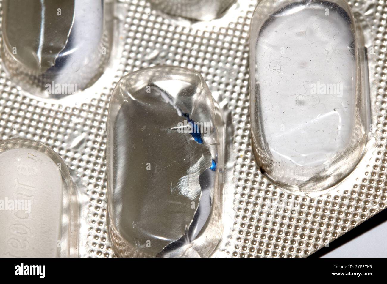 Open Used Broken Foil Pill Popping Tablet Dispenser Blister Packet ...