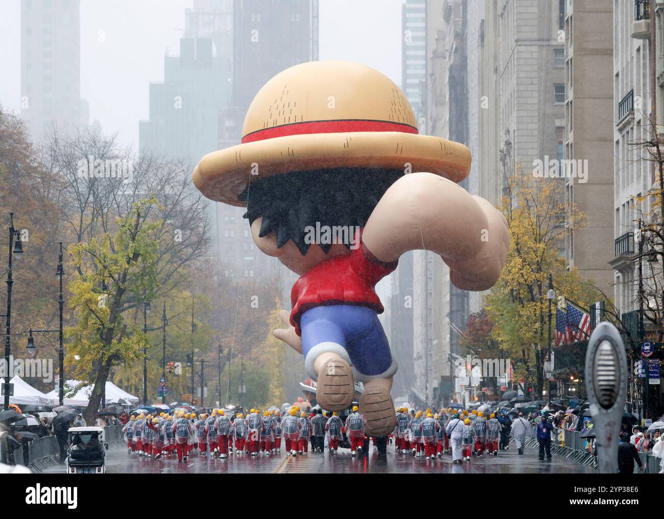 New York, United States. 28th Nov, 2024. The Monkey D. Luffy balloon ...