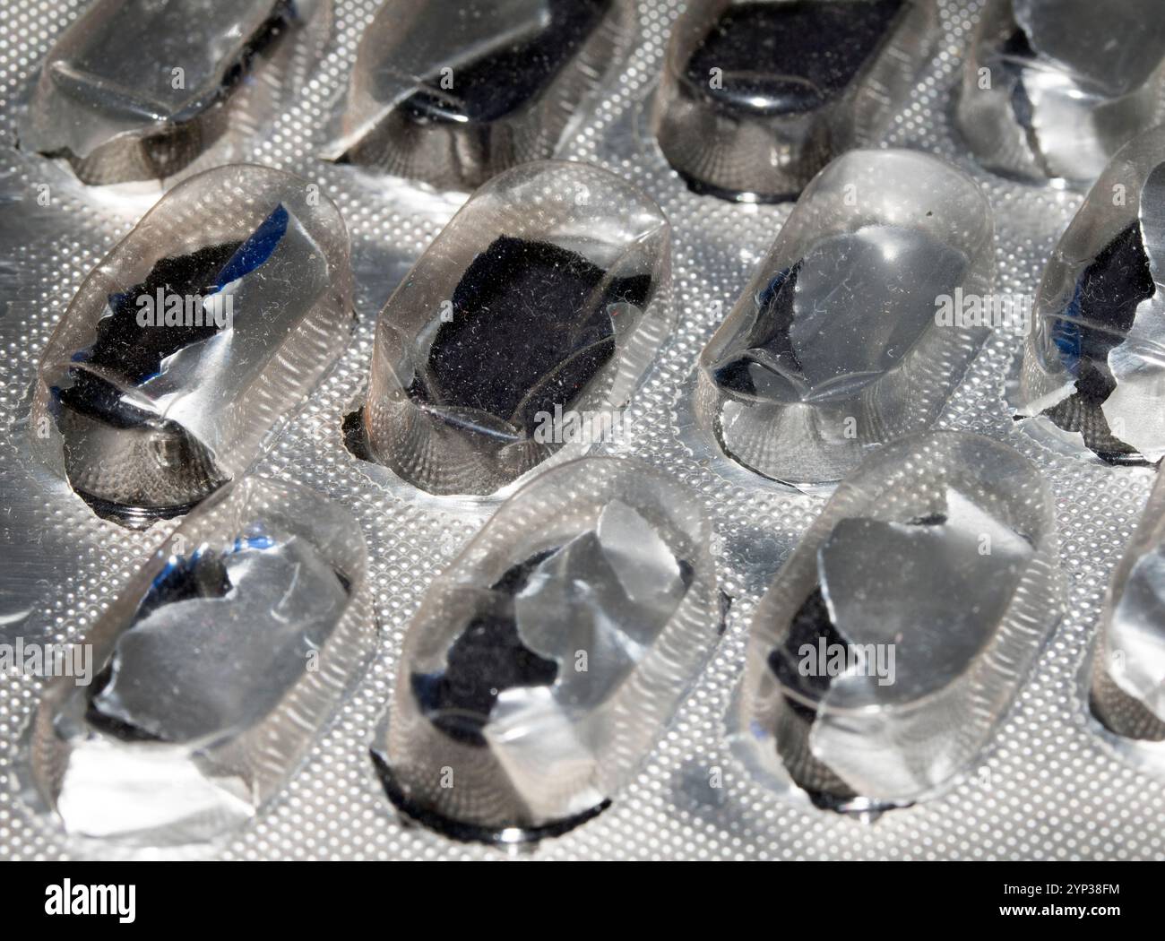 Open Used Broken Foil Pill Popping Tablet Dispenser Blister Packet ...