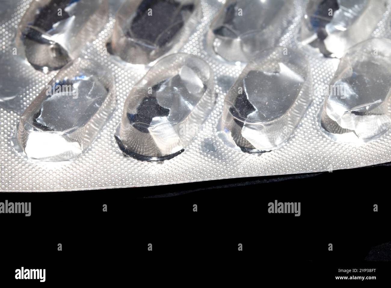 Open Used Broken Foil Pill Popping Tablet Dispenser Blister Packet ...