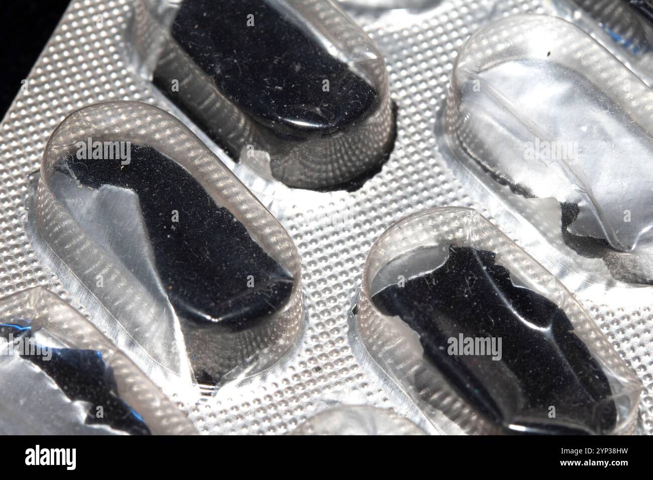 Open Used Broken Foil Pill Popping Tablet Dispenser Blister Packet ...