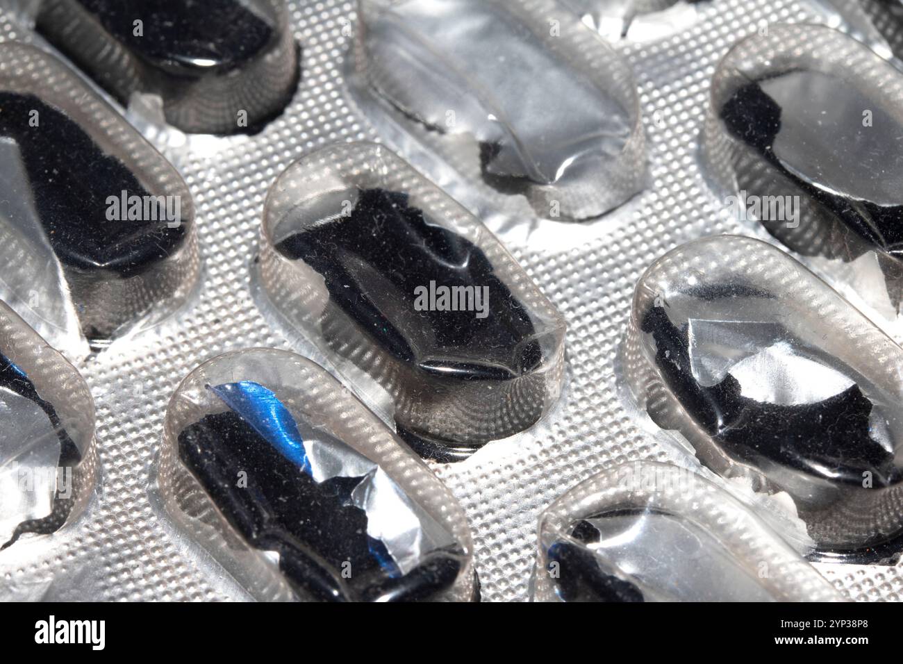 Open Used Broken Foil Pill Popping Tablet Dispenser Blister Packet ...