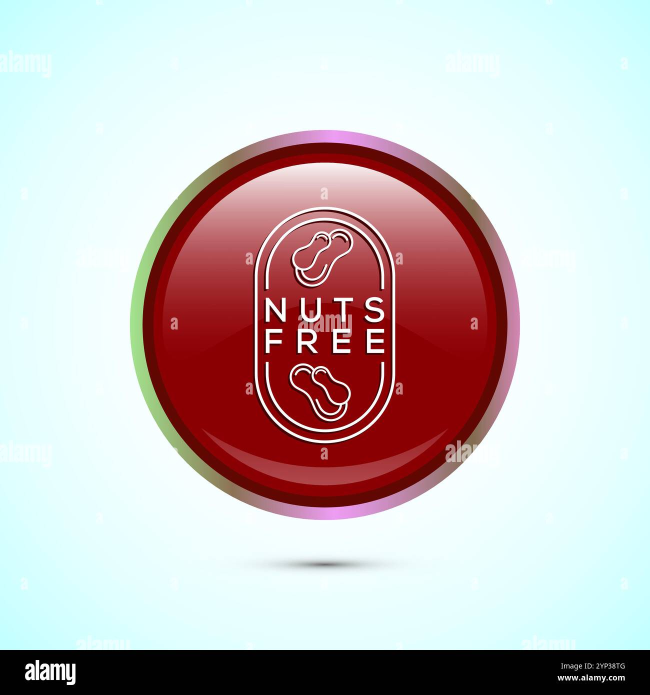 Peanuts free icon, No nuts label. Allergen free logo illustration ...