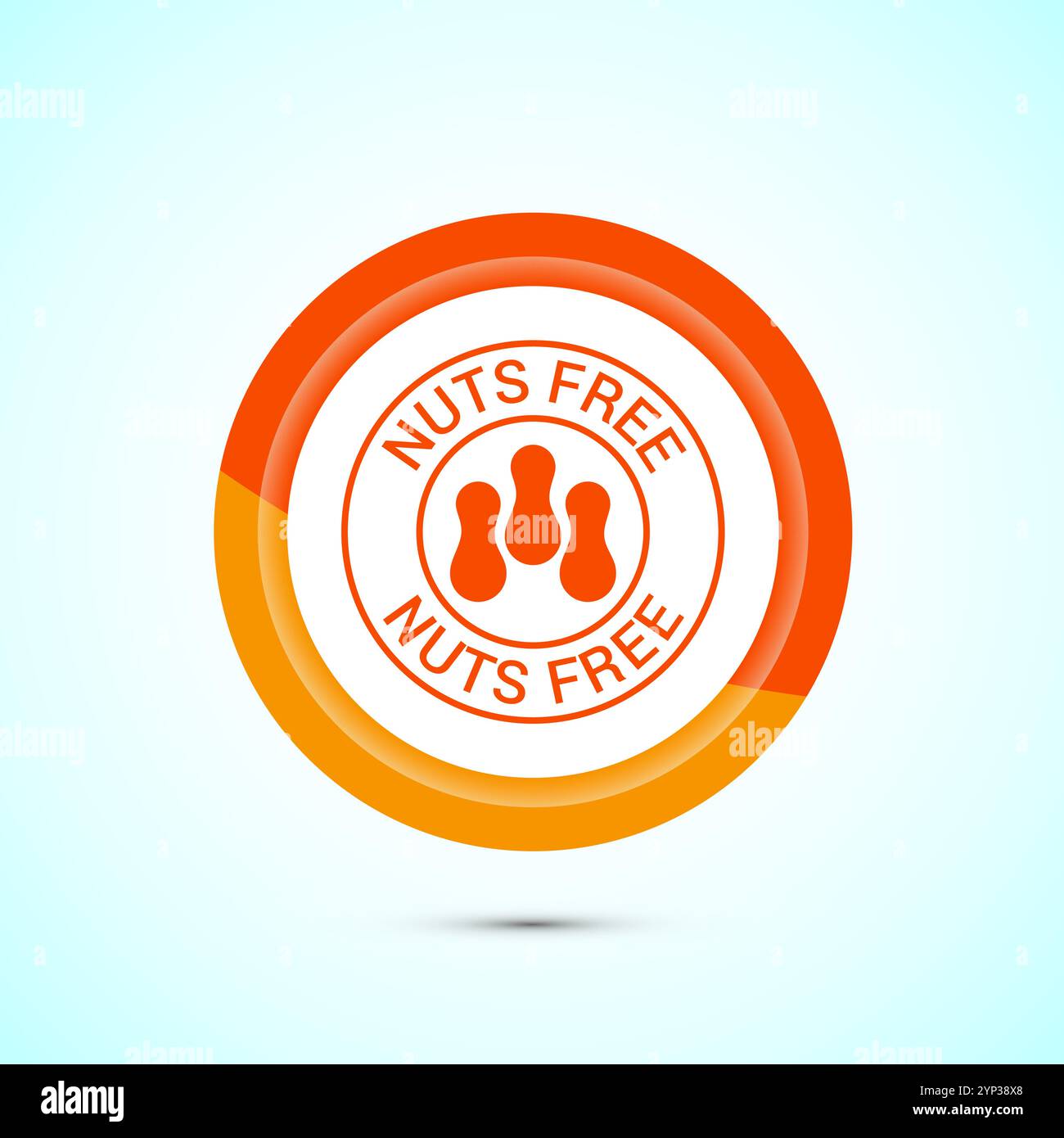 Peanuts free icon, No nuts label. Allergen free logo illustration ...