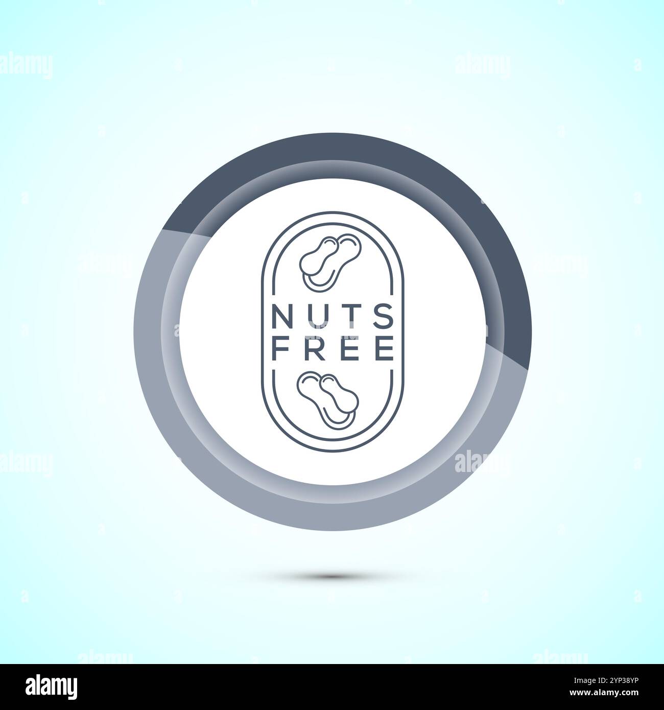 Peanuts free icon, No nuts label. Allergen free logo illustration ...