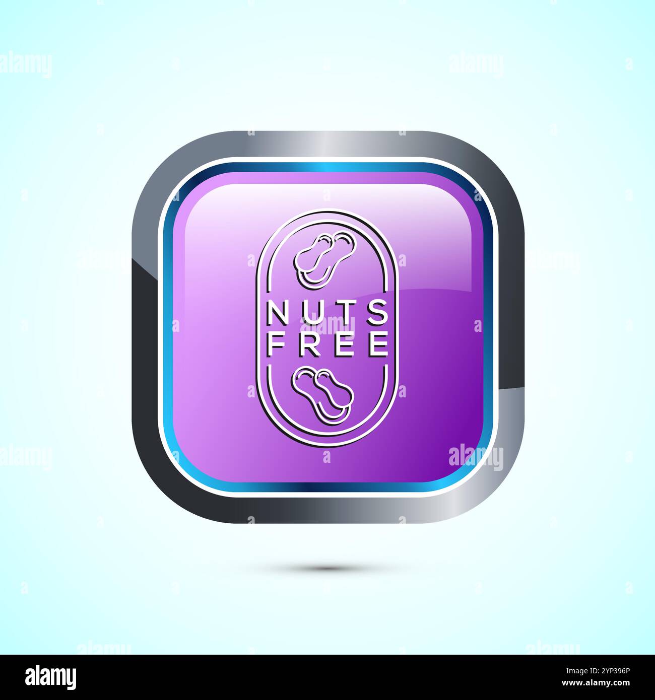 Peanuts free icon, No nuts label. Allergen free logo illustration ...