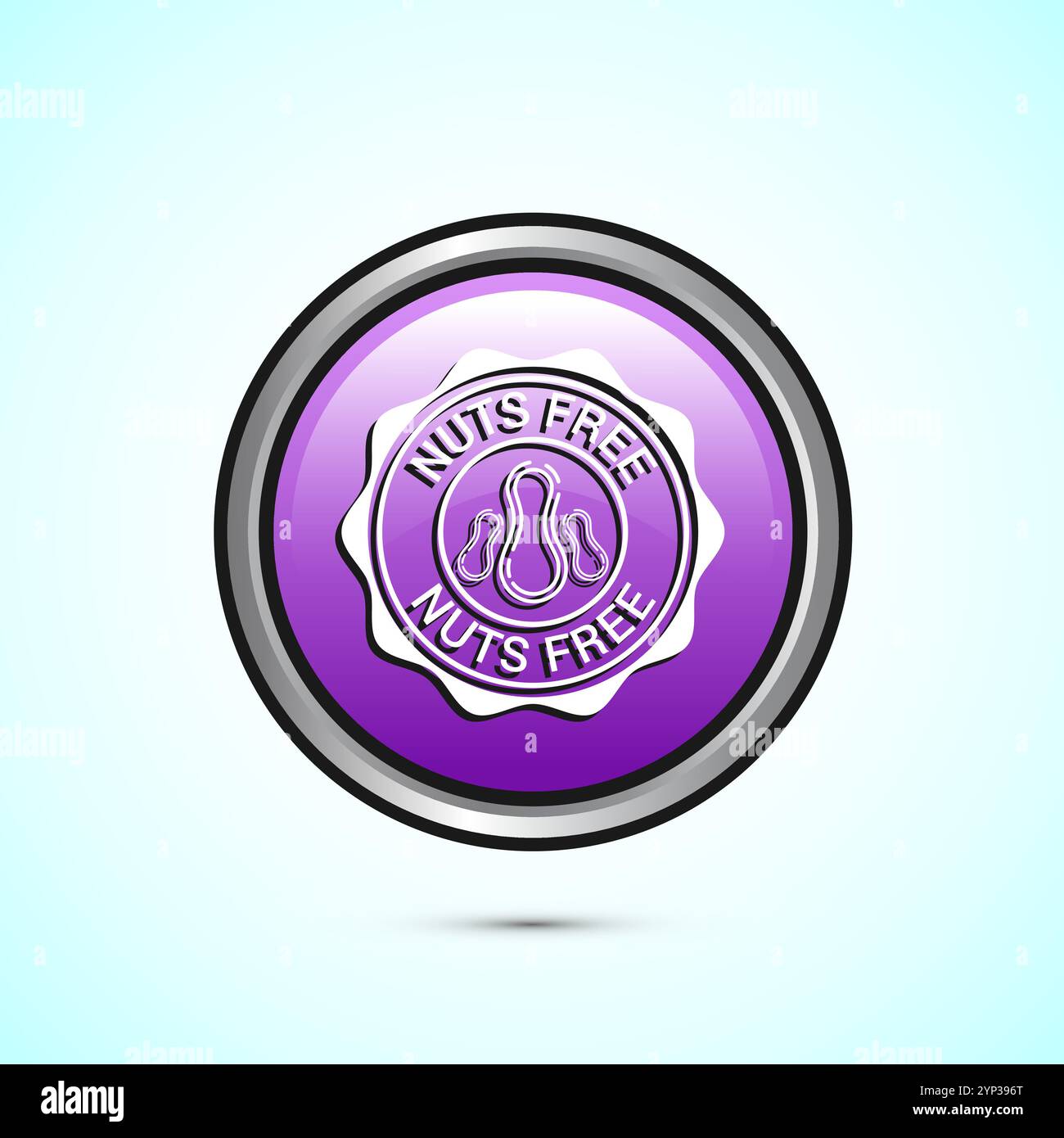 Peanuts free icon, No nuts label. Allergen free logo illustration ...