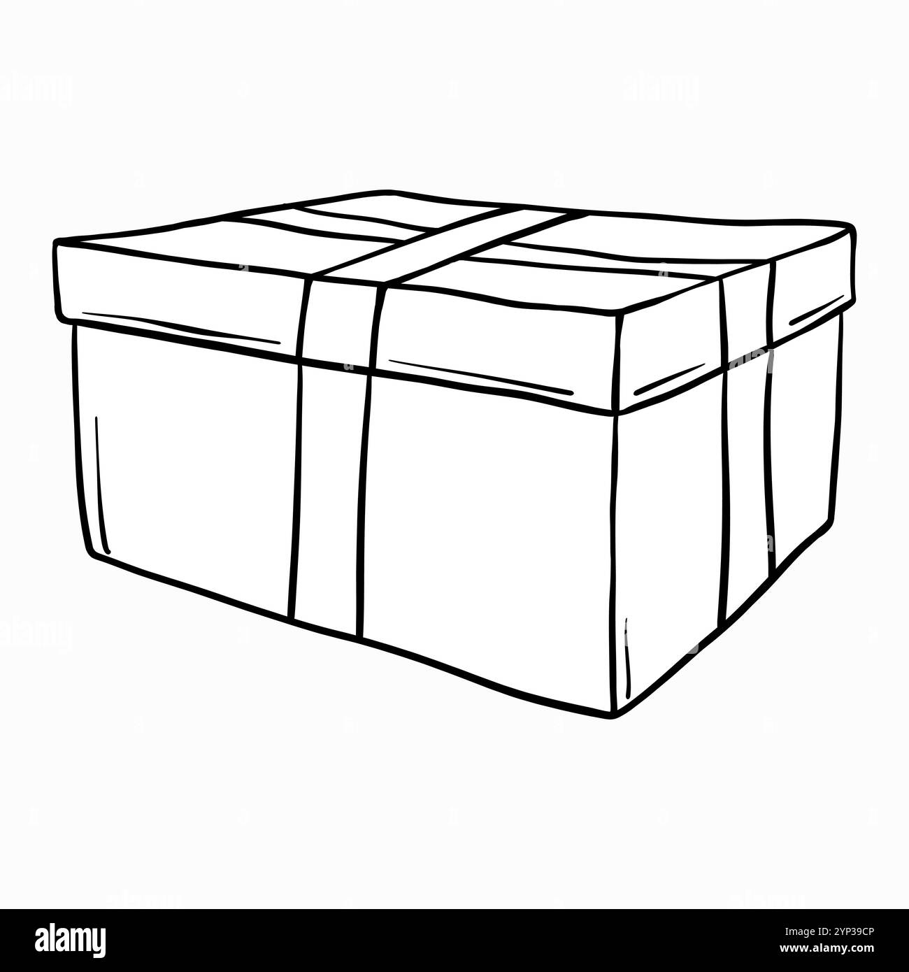 Vector Gift box. Christmas black and white Box with a gift ...