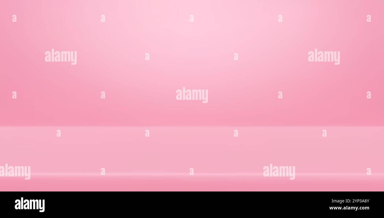 Empty pink studio bg with limbo for product show. 3d vector Stock ...