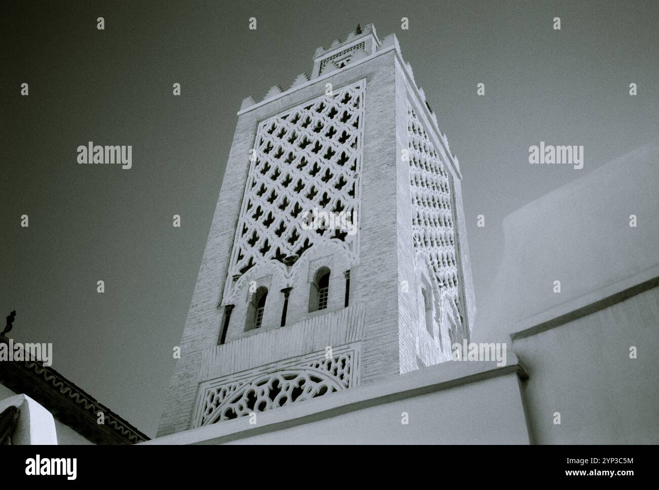 The beautiful Ben Salah Mosque minaret in the medina of the old city of ...