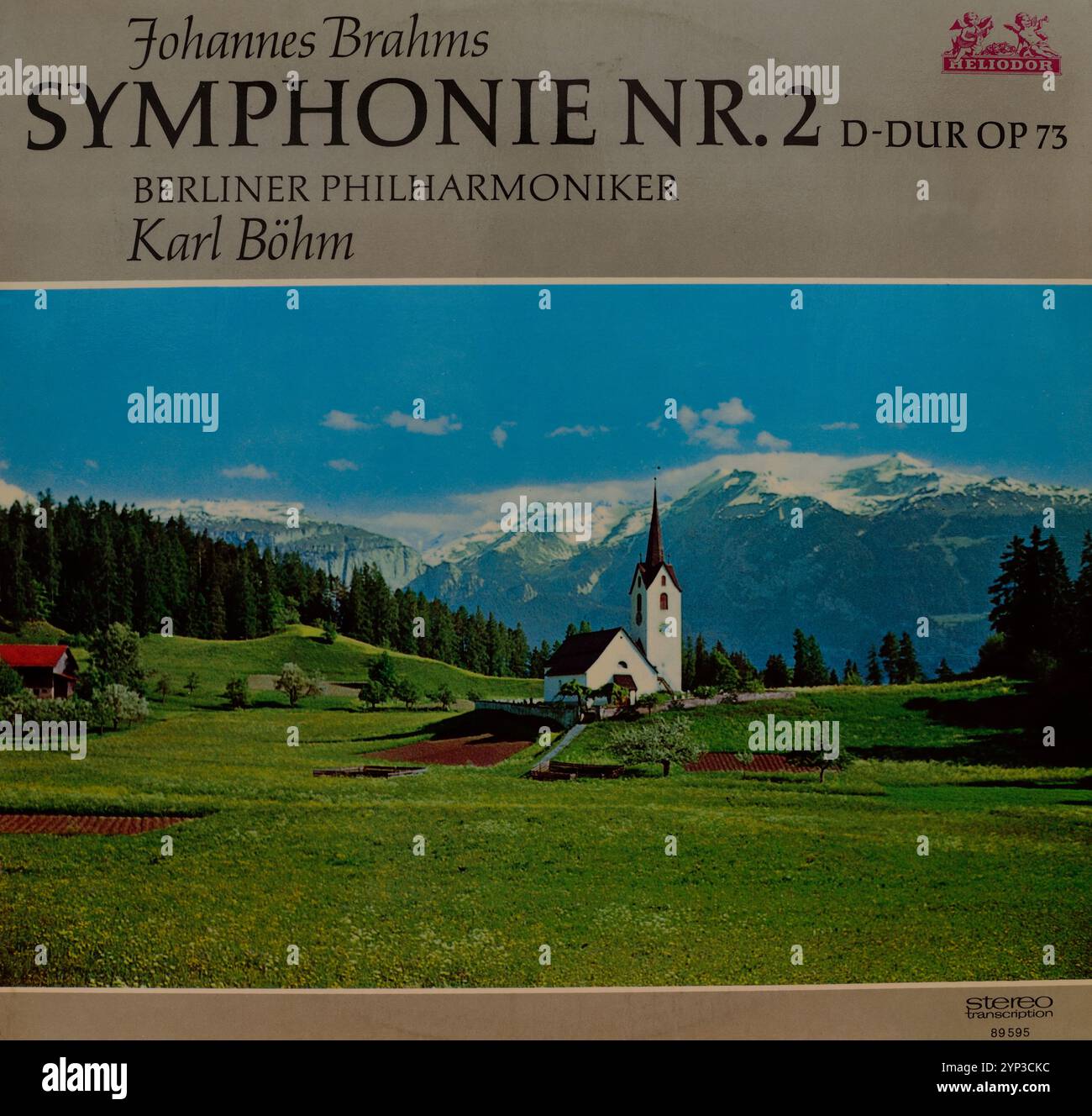 Vintage vinyl record cover. Johannes Brahms, Symphony No. 2, D major op. 73, Berlin Philharmonic ...