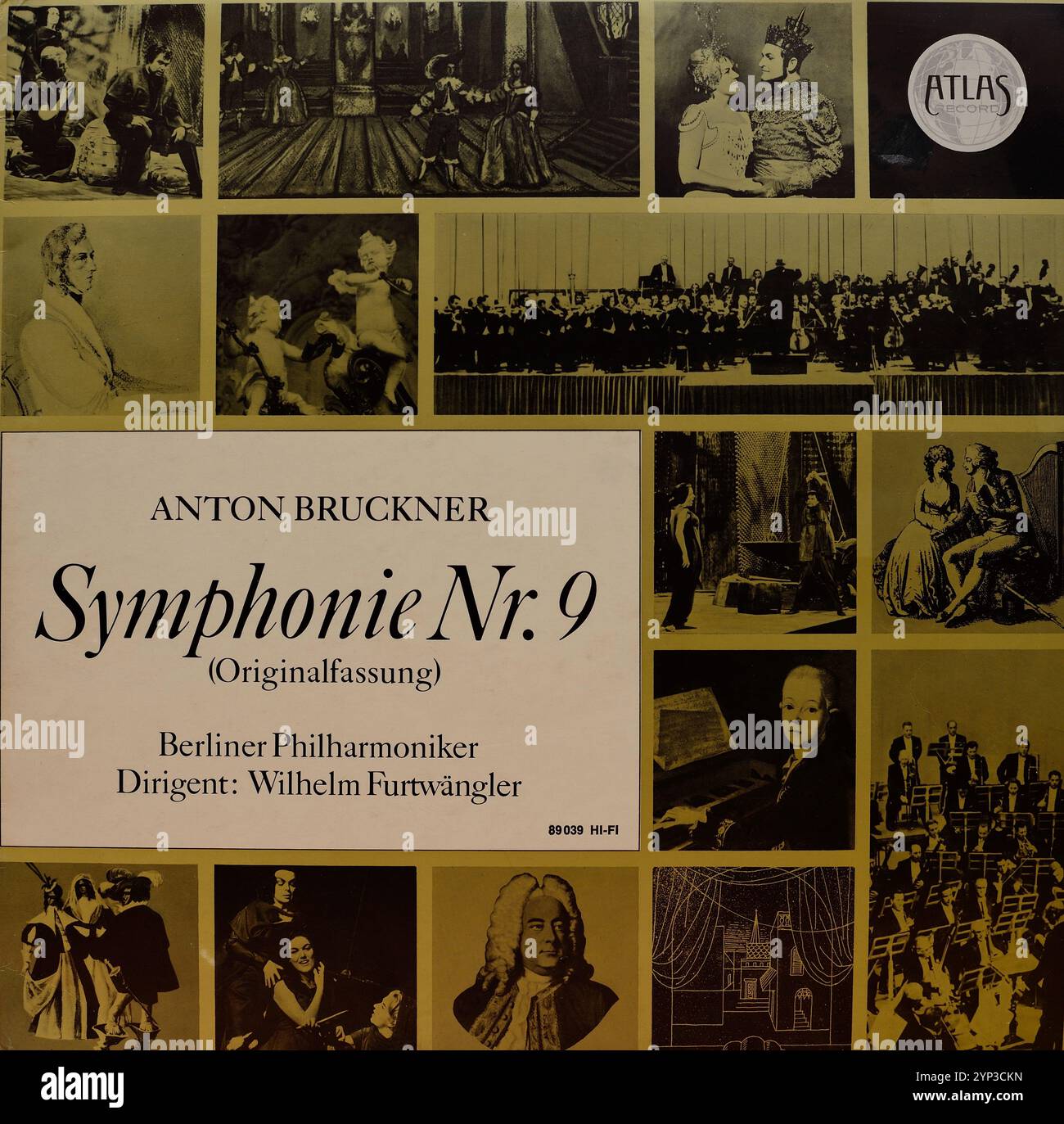 Vintage vinyl record cover. Anton Bruckner, Symphony No. 9, Berlin Philharmonic, Wilhelm ...