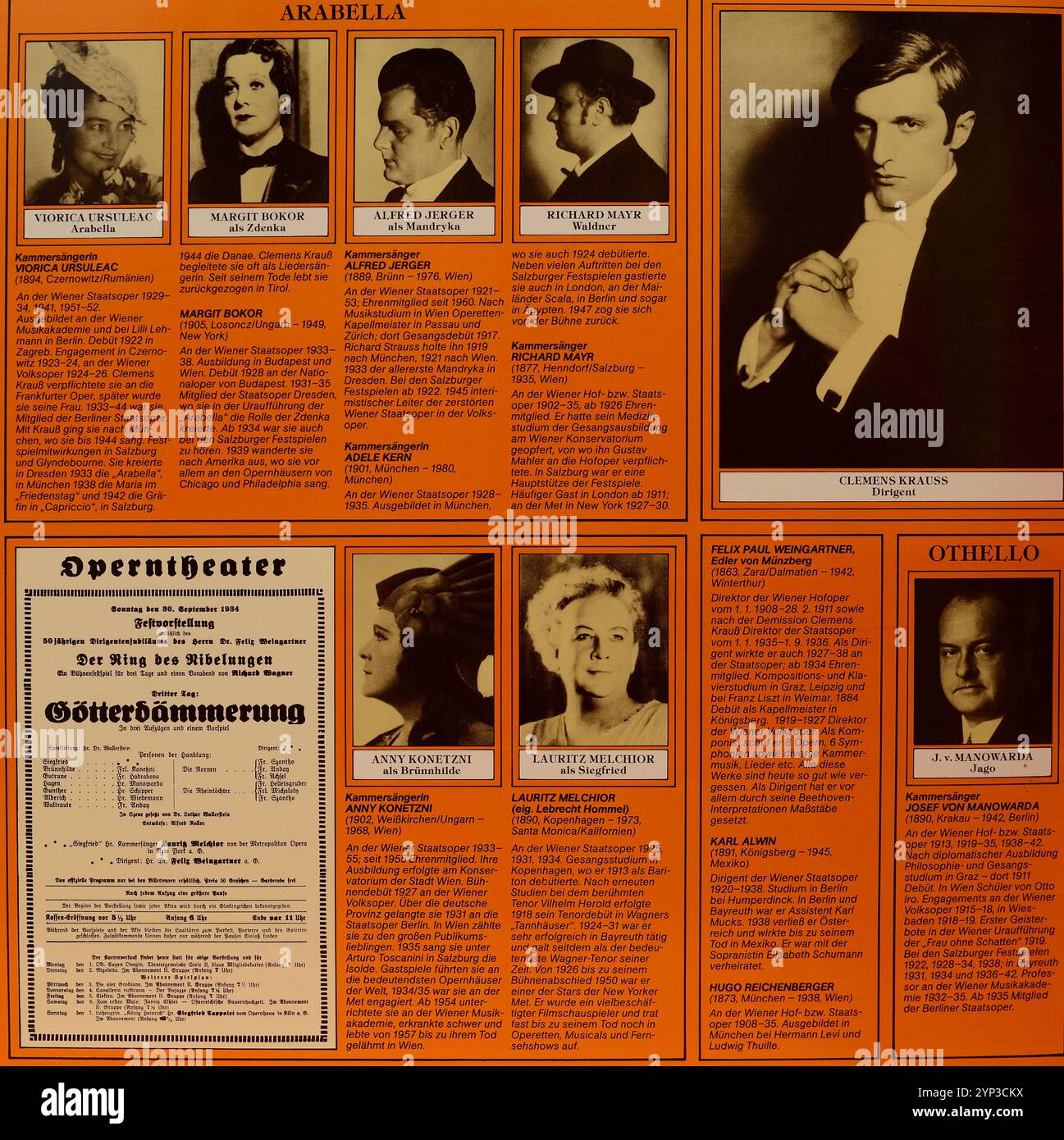 Vintage vinyl record cover. Original sound documents, Vienna State ...