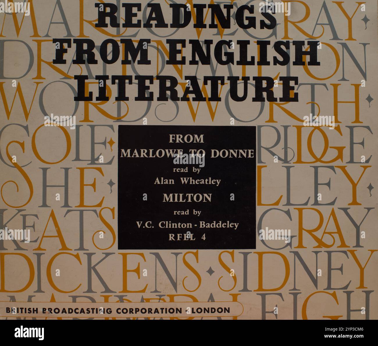 Vintage vinyl record cover. Readings from English Literature IV, From ...