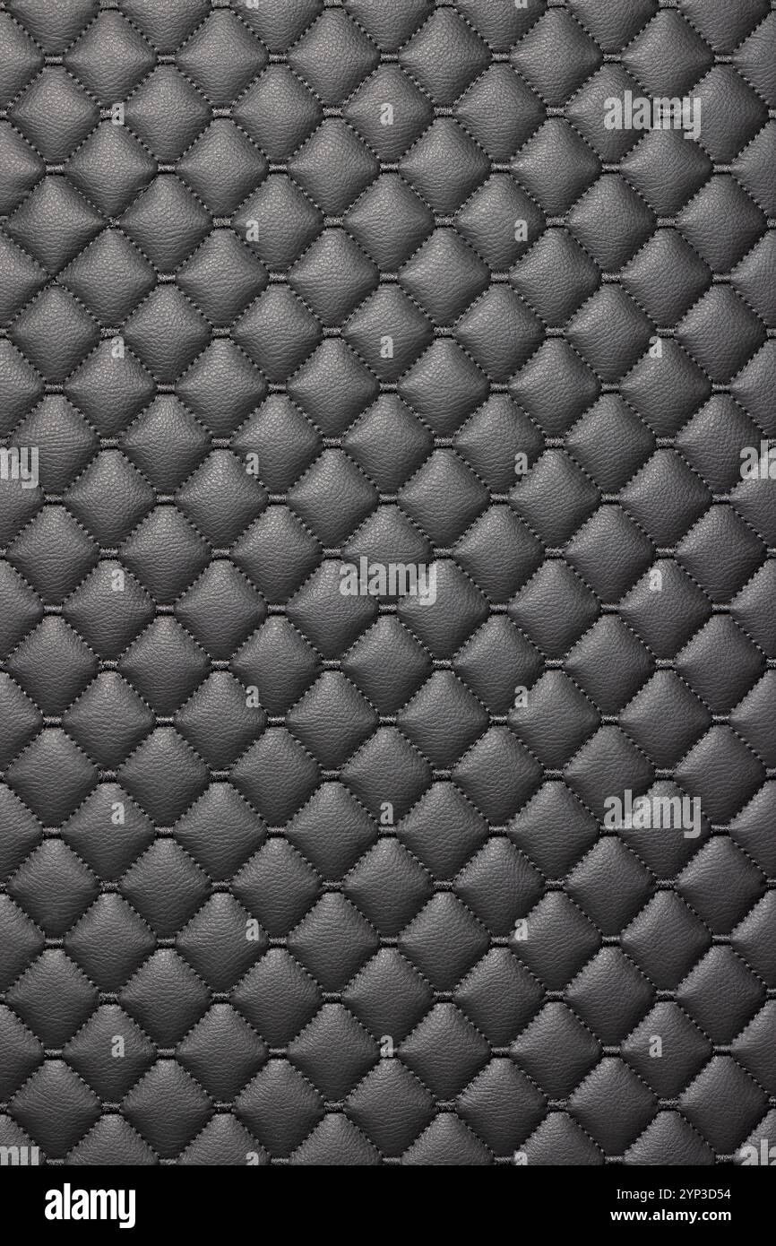 Textured black leather with diamond pattern evokes elegance and ...