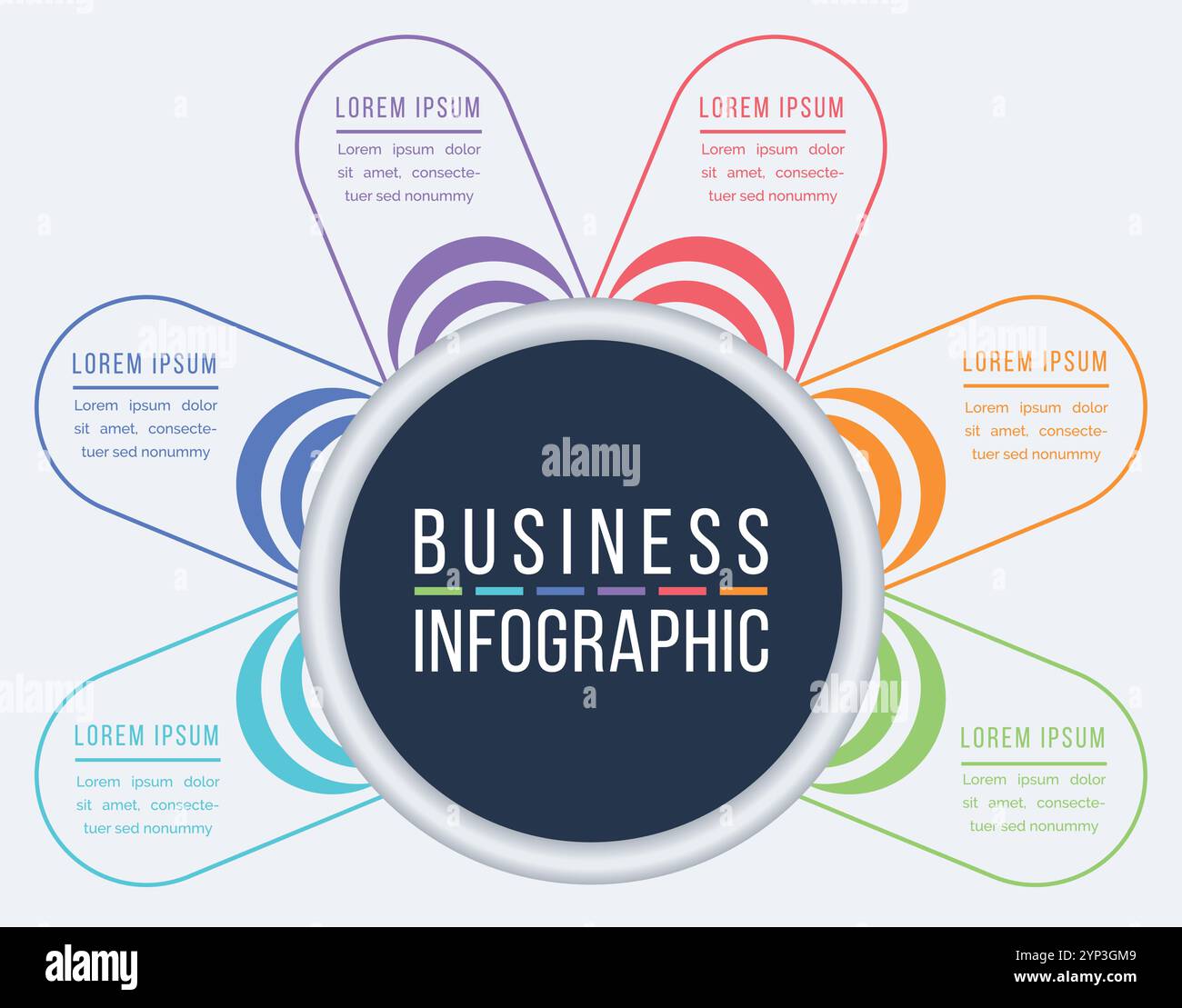 Infographic design 6 Steps, objects, elements or options business ...
