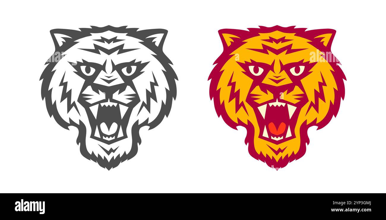 Vector logo of tiger head for sport team. Vector logo of big cat face ...