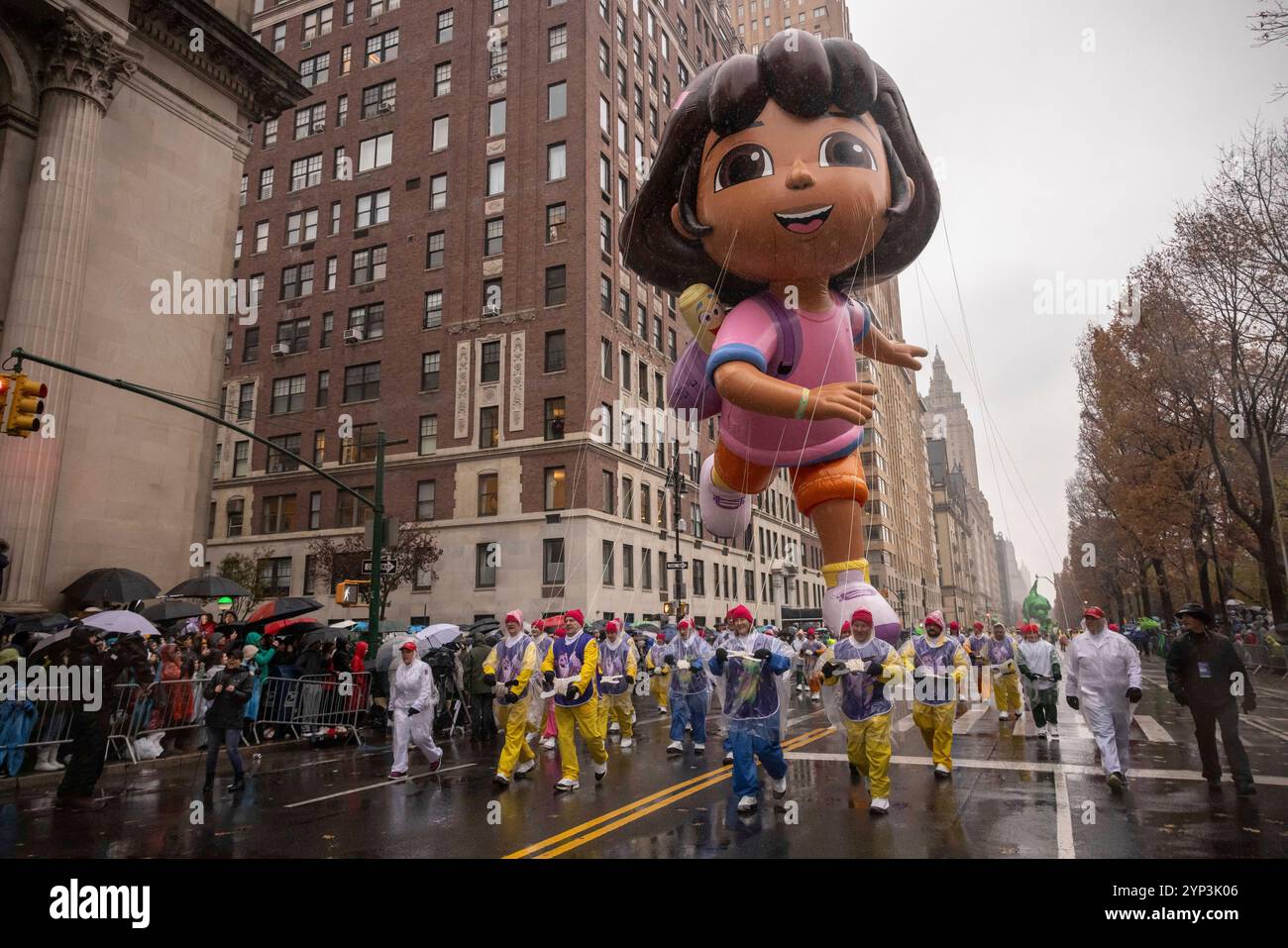 Dora the Explorer balloon floats by along Central Park West during the ...