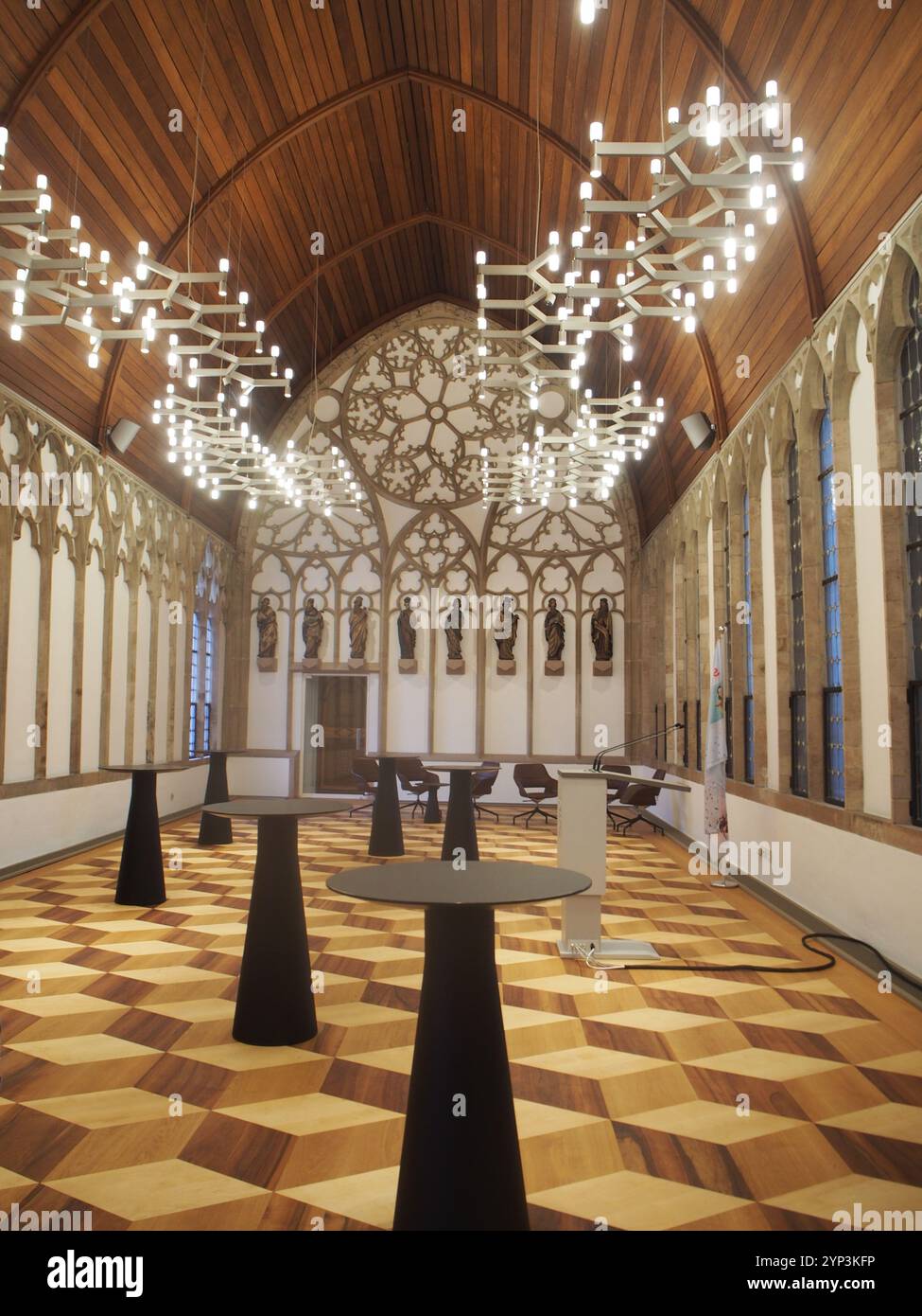 Hansasaal in the historic city hall in Cologne, Germany. The city hall ...