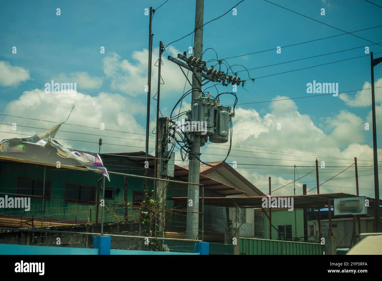 Electric power post in the Philippines Stock Photo - Alamy